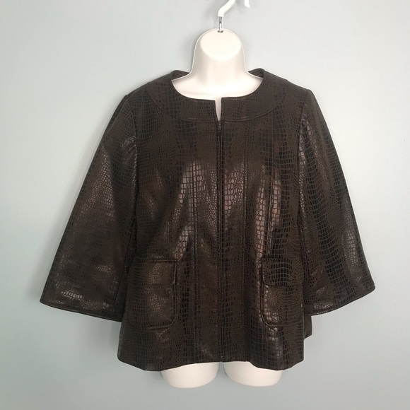 Susan Graver | Jackets & Coats | Susan Graver Faux Snakeskin Jacket ...